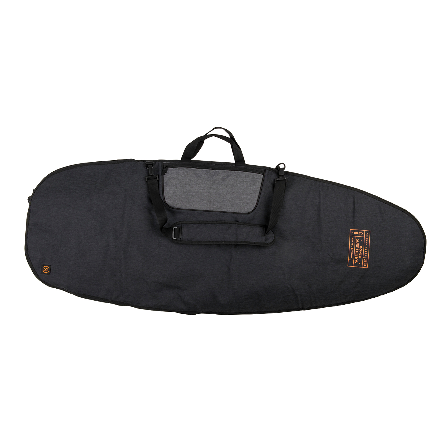 Ronix Dempsey 3D Finbox Extra Padded Surf Case - Charcoal/Orange
