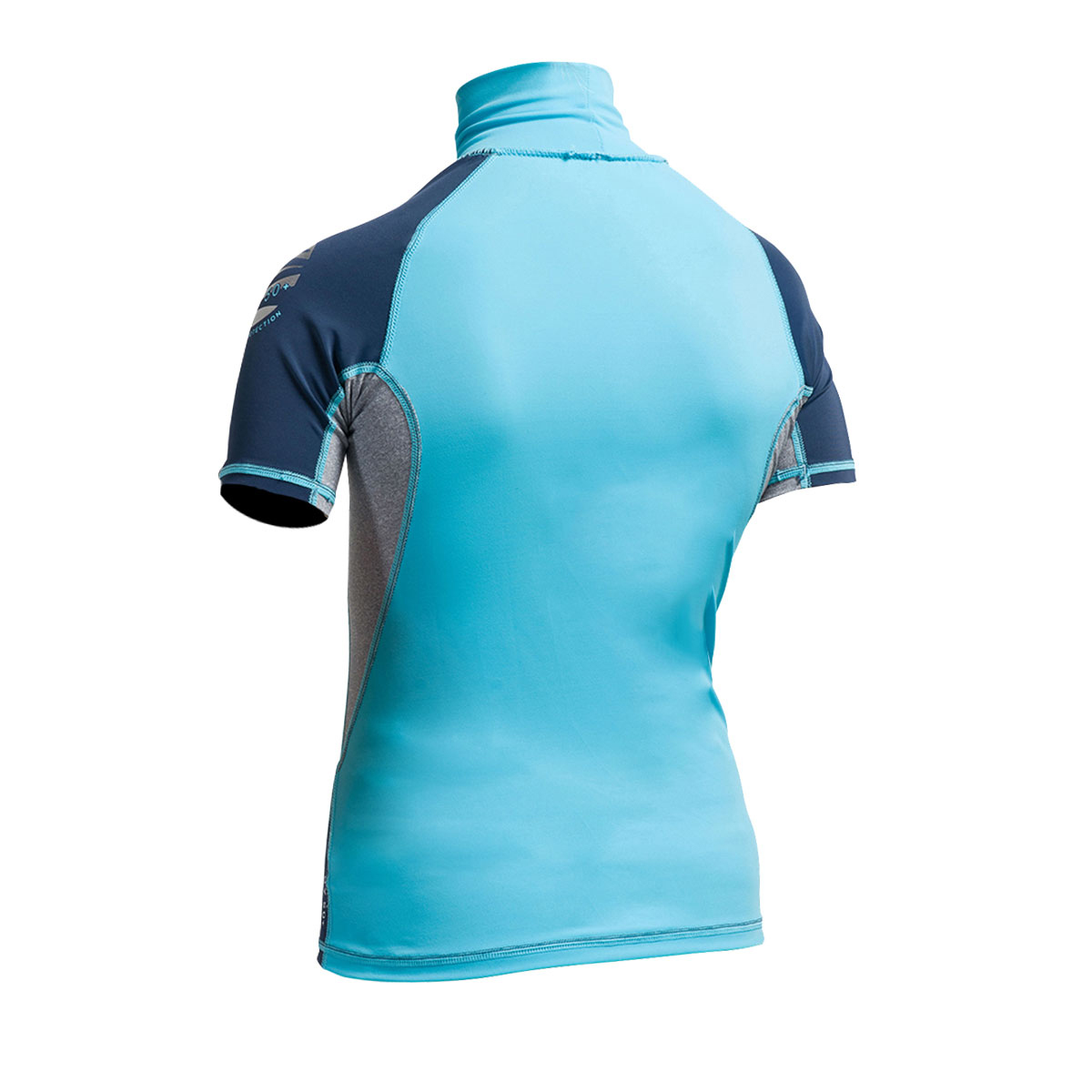Gul Junior Flatlock Short Sleeve Rashguard - Turquoise/Navy